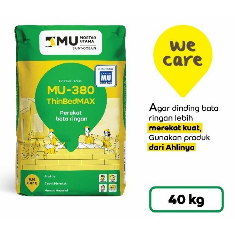 Jual Semen Hebel Mortar Mu380 Perekat Bata Ringan Thinbedmax 40 Kg