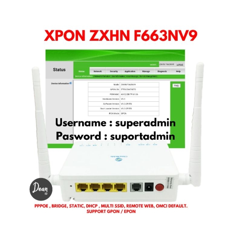 Jual XPON ZTE ZXHN F663NV9 EPON/GPON | Shopee Indonesia