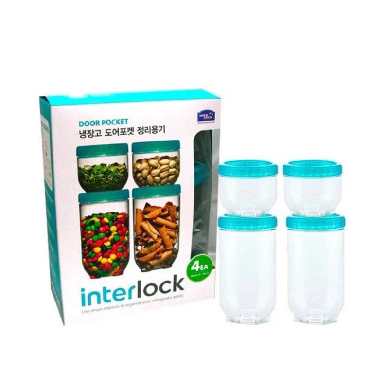 Jual LocknLock Interlock Food Container 4 pcs Kotak Makan Plastik Lock ...