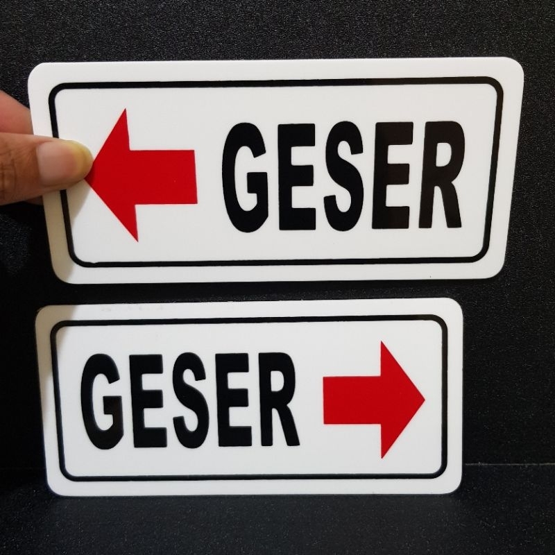 Jual Akrilik sign board tulisan GESER kiri&kanan (harga sepasang ...
