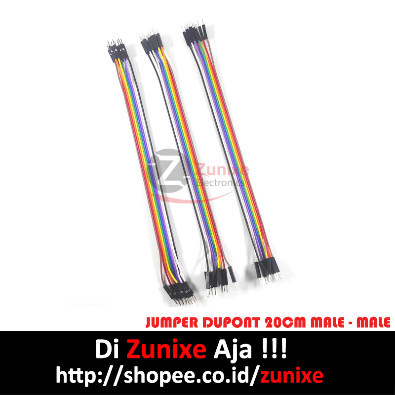 Jual KABEL JUMPER DUPONT 20CM 10 BUAH MALE - MALE ARDUINO UNO MEGA ...