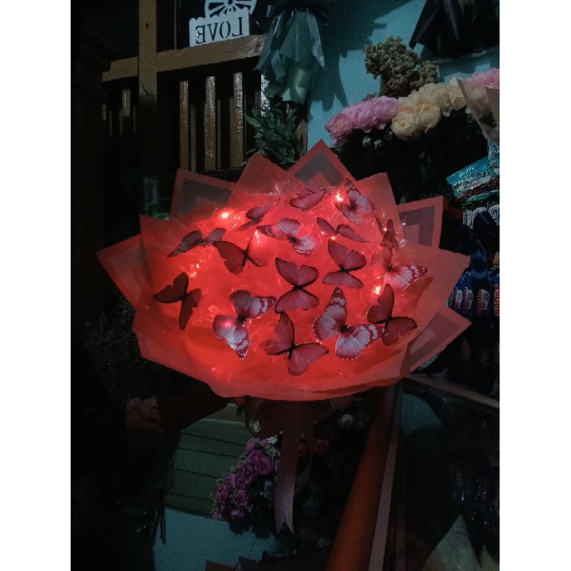 Jual Butterfly Bouquet LED// Buket kupu-kupu LED hidup | Shopee Indonesia