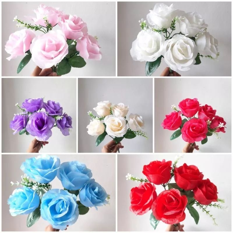 Jual A1 BUNGA MAWAR 1 TANGKAI 5 KUNTUM BUNGA/ BUNGA TANCAP/BUNGA ...