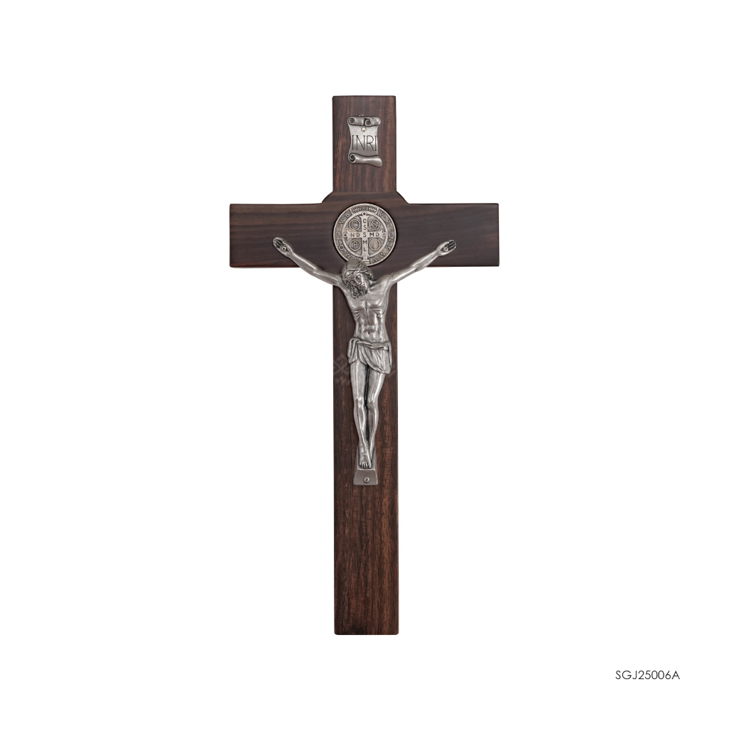 Jual Salib Gantung St Benedictus Full Kayu Sonokeling 30cm Katolik ...