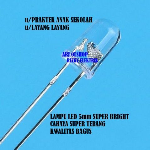 Jual 50pcs Lampu LED 5mm Putih Nyala Merah Super Bright / LED 5mm Merah ...