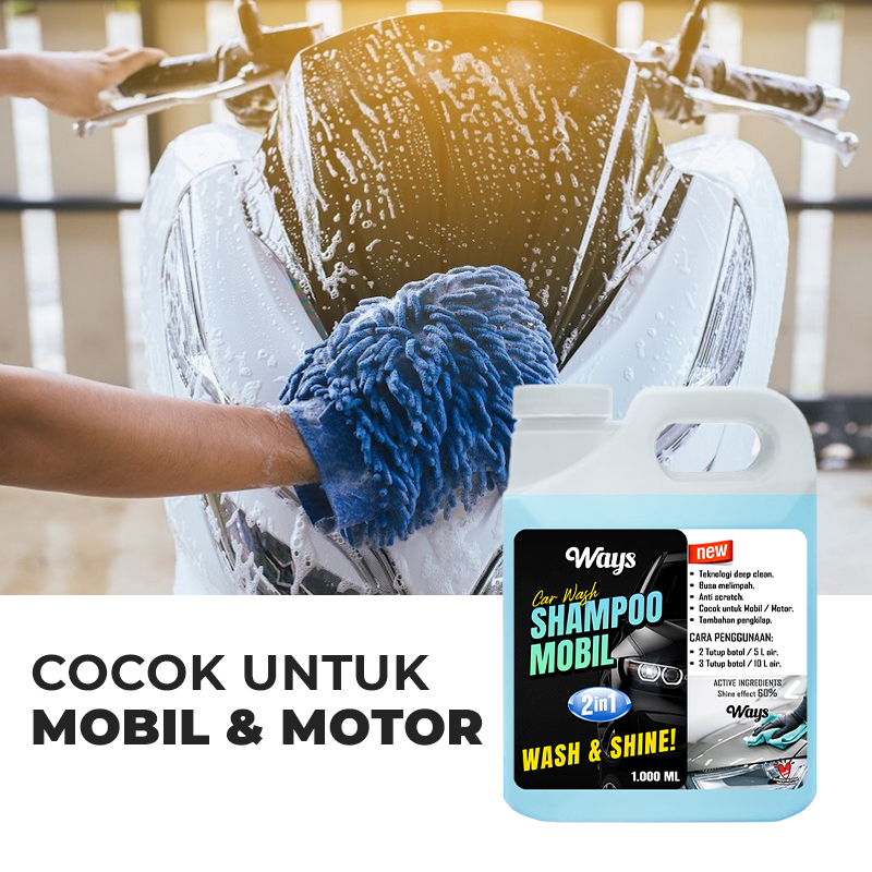 Jual [A050] WAYS 2in1 Shampoo + Pengkilap Mobil Motor / Sampo Cuci ...