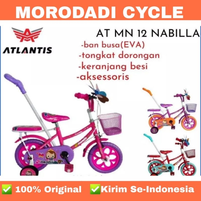 Jual Sepeda Anak Mini 12Inc Atlantis Nabila Memakai Tongkat Dorongan ...
