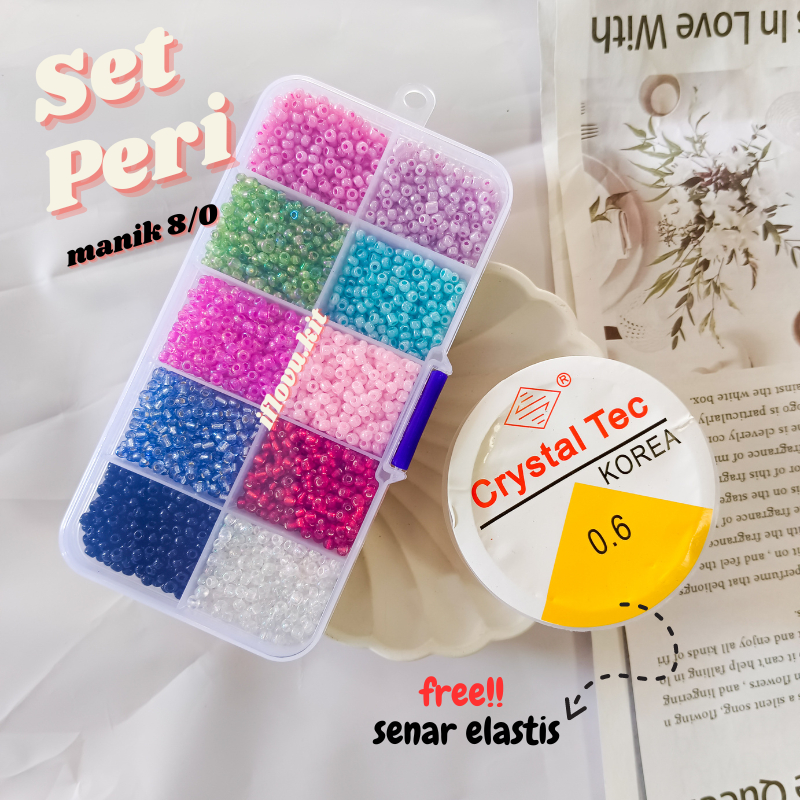 Jual set manik manik box 3mm + senar elastis | Beads Bracelet Kit ...