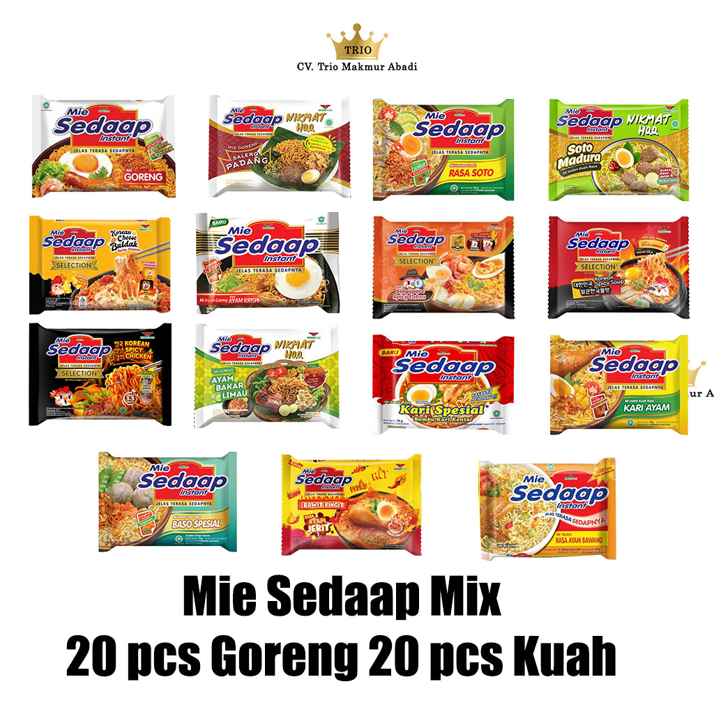 Jual Mie Sedaap Goreng Bundling 40 pcs Mix 2 variant rasa (20 pcs ...