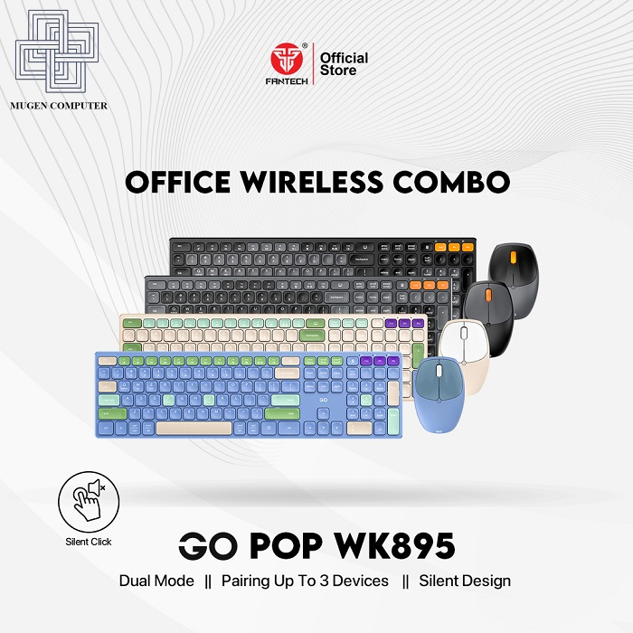 Jual Keyboard Mouse Combo Fantech GO POP WK895 Wireless Silent Click ...
