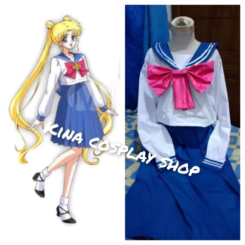 Jual Sailormoon Tsukino Usagi Mizuno Ami School Uniform/Seifuku, Sailor ...