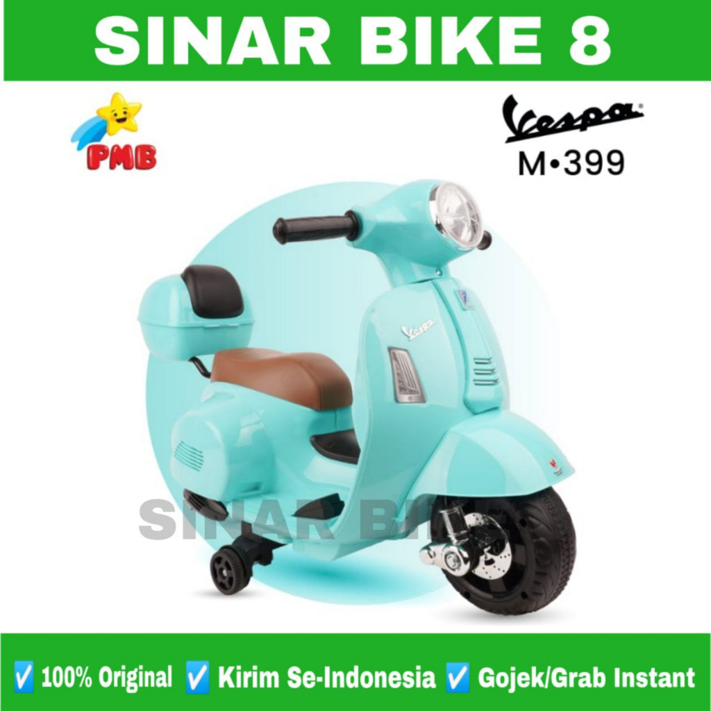 Jual Motor Motoran Aki VESPA M399 PMB Box M399 Mainan Anak | Shopee ...