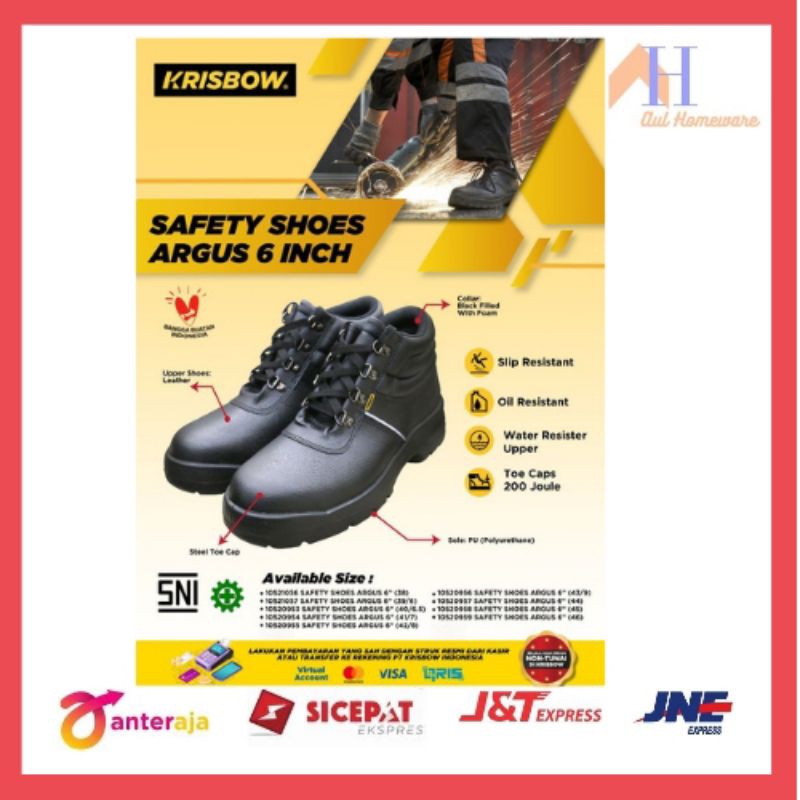 Jual Krisbow Argus Sepatu Pengaman 6 Inci dan 4 Inci / SAFETY SHOES ...