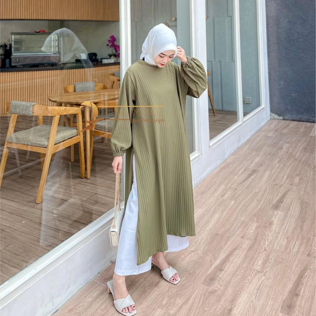 Jual LONG TUNIK KNIT CATHERINE JUMBO / Long tunik knit hornet LD 130cm ...