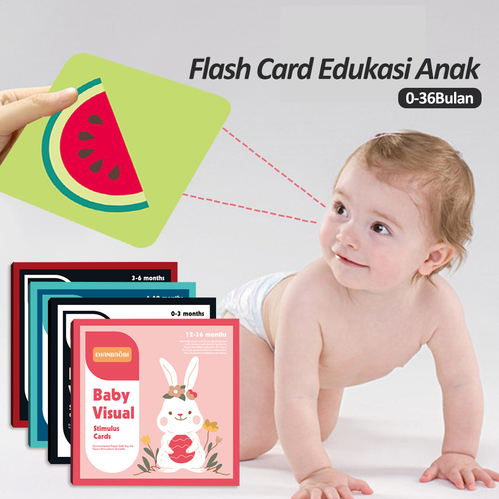 Jual UCLI Flash Card/Mainan edukasi Kartu pintar stimulasi visual bayi ...