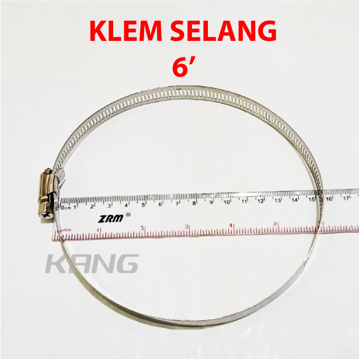 Jual [6 in] Klem Selang Hose Clamp Cincin Gas Air 6" inchi Lebar 12mm Stainles | Shopee Indonesia
