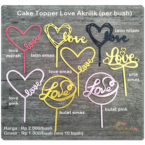 Jual TOPR-72 : Cake Topper Love Akrilik (per buah) | Shopee Indonesia