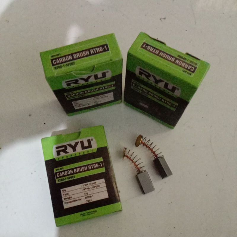 Jual carbon brush RYU RTR 6-1(mesin profil kayu)Arang spul RYU original ...
