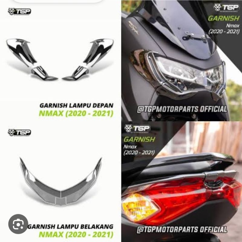 Jual Garnish Lampu Depan dan belakang Yamaha Nmax new 2020-2021 Black ...