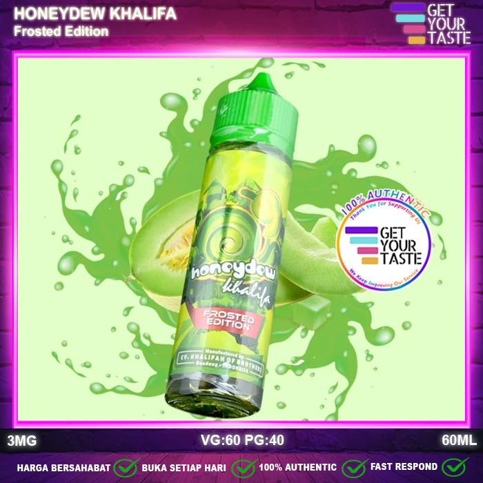 Jual Liquid Honeydew Khalifa by Khalifa Brotheres - 3mg 60ml | Shopee ...