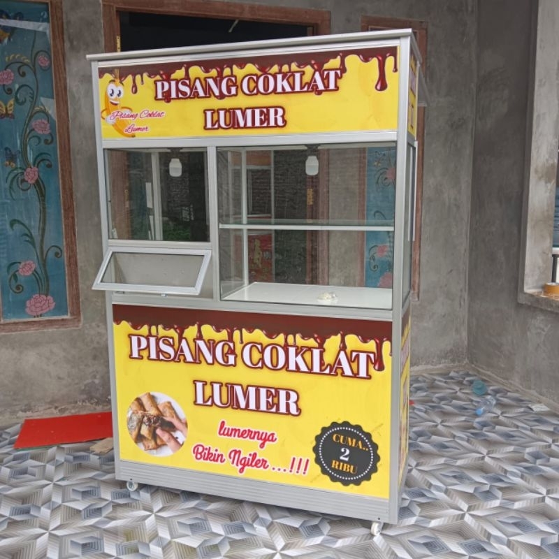 Jual Gerobak alumunium / gerobak murah portabel/ booth Gerobak etalase ...