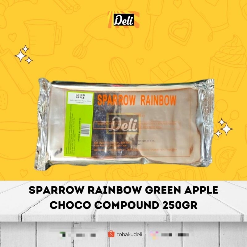 Jual Sparrow Rainbow Green Apple Coklat Batang Rasa Apel Compound 250gr ...