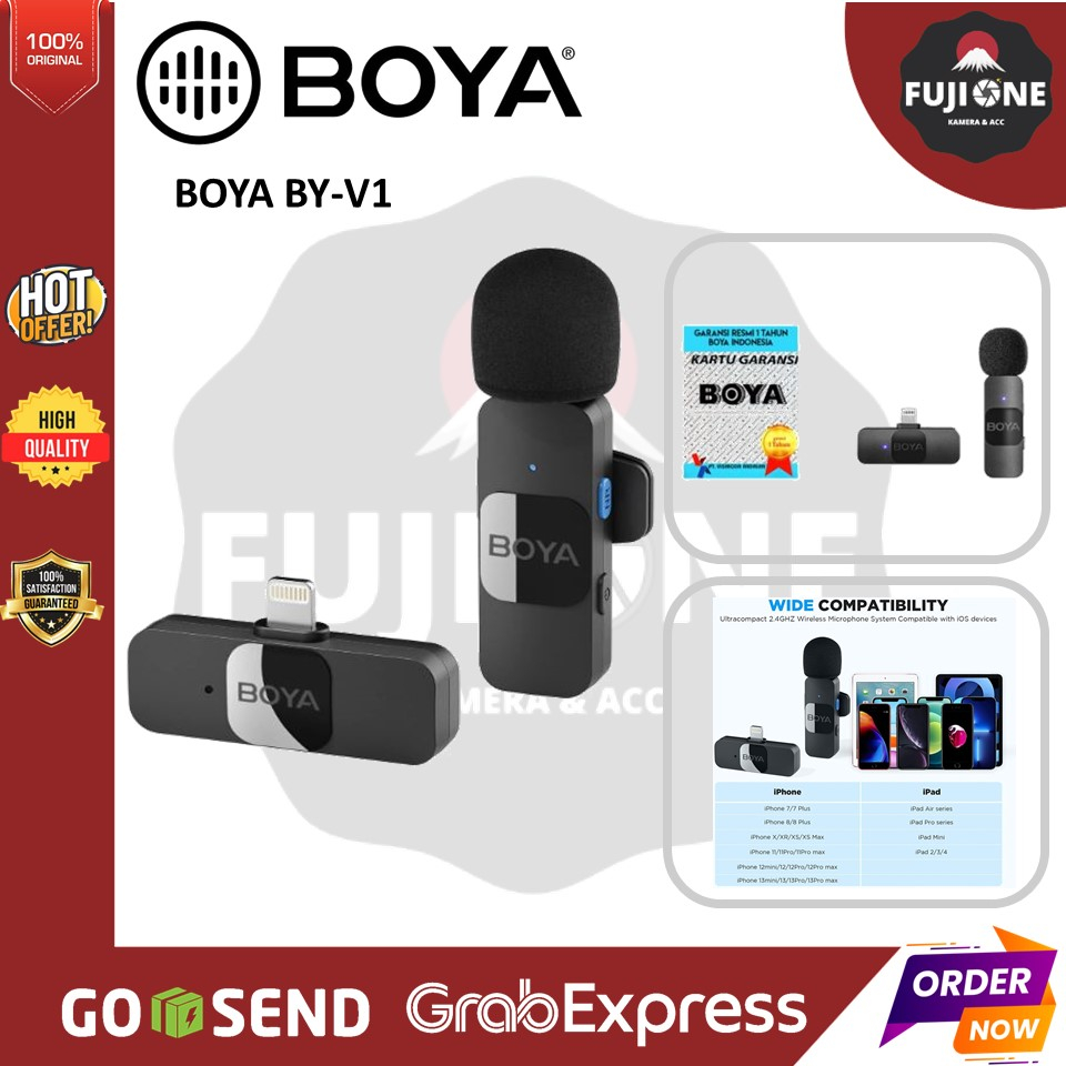 Jual Boya BY-V1/V2 Ultra-Compact 2.4Ghz Wireless Microphone for iOS Devices | Shopee Indonesia