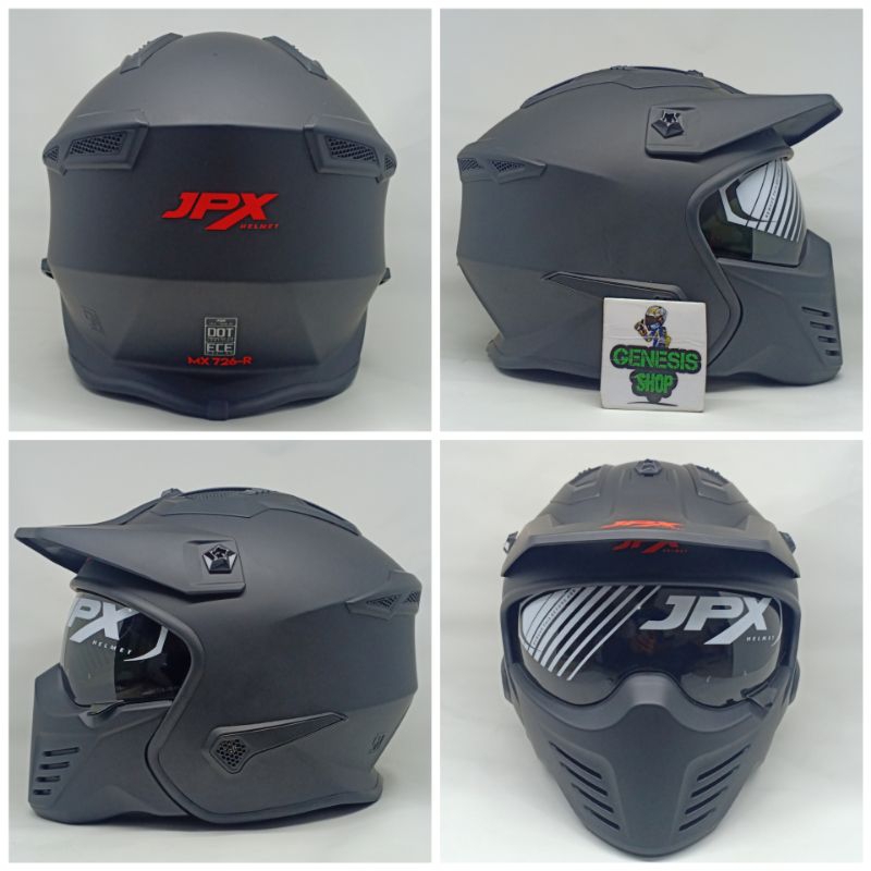 Jual Helm JPX MX 726 R /MX 726R solid polos black doff | Shopee Indonesia