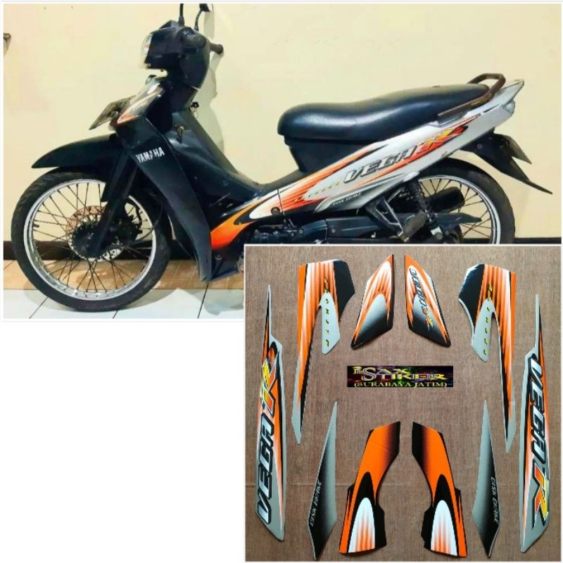 Jual Striping Original Yamaha Vega R hitam silver Lis oren tahun 2006 ...
