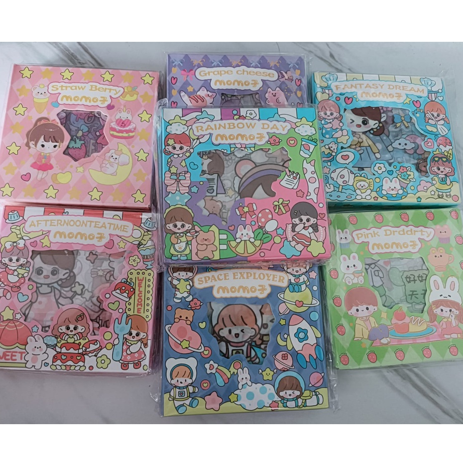 Jual BOP STICKER MOMO RAINBOW VIRAL MOTIF TERBARU ISI 100PCS WARNA ...