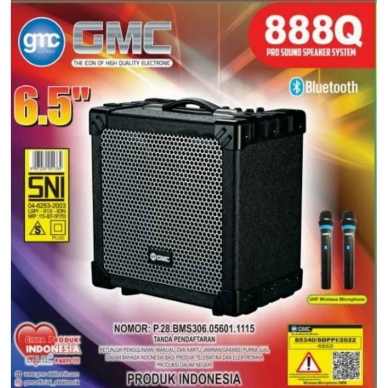 Jual speaker bluetooth gmc 888Q original free 2 mic wireless | Shopee Indonesia