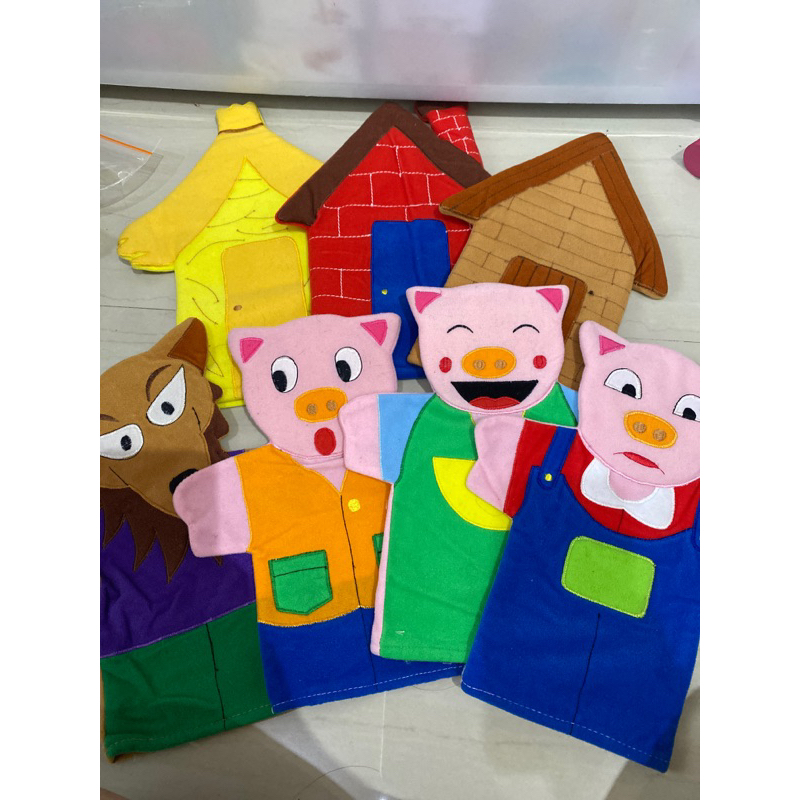 Jual RARE Hand puppet three little pigs | Shopee Indonesia