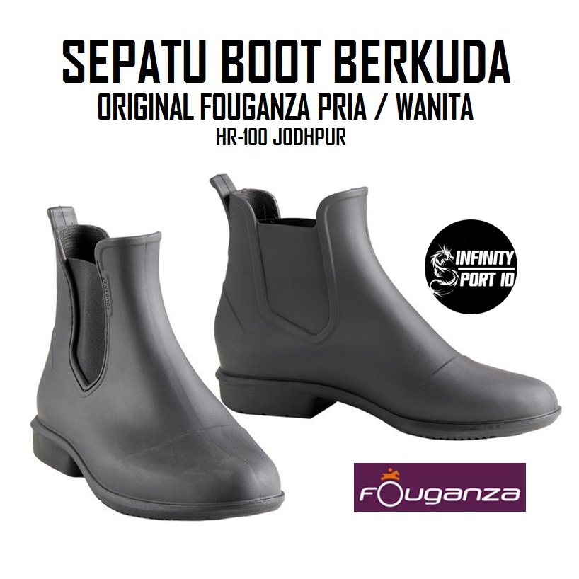 Jual Sepatu Berkuda Boots Berbahan Karet Slip On Horse Riding Boots ...
