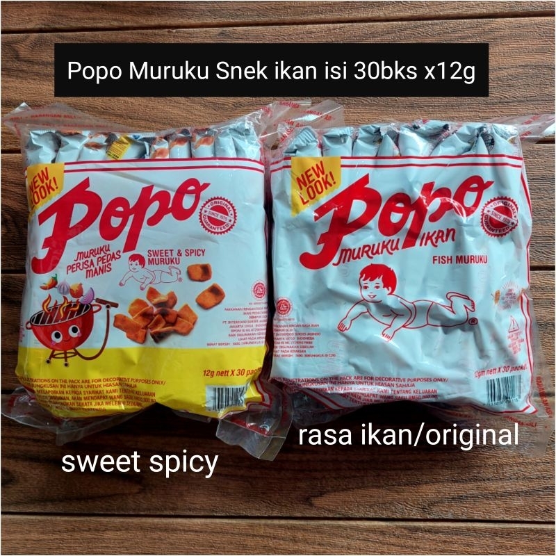 Jual (ready) Popo Muruku isi 30pcs original Pedas Manis Snek Ikan Snack ...