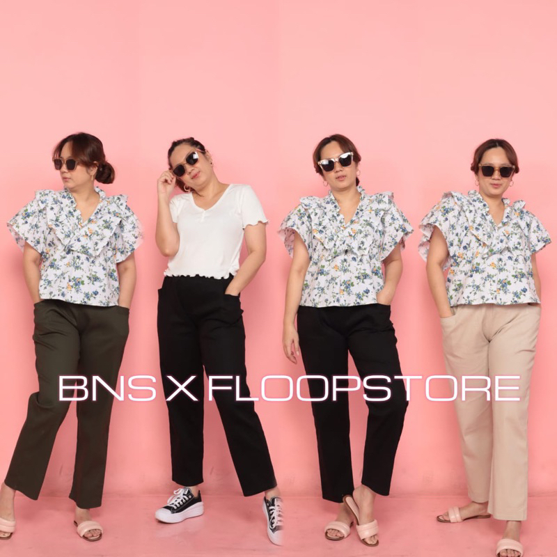 Jual BNS X FLOOPSTORE CELANA PANJANG WANITA BAHAN COTTON TWILL PREMIUM | Shopee Indonesia