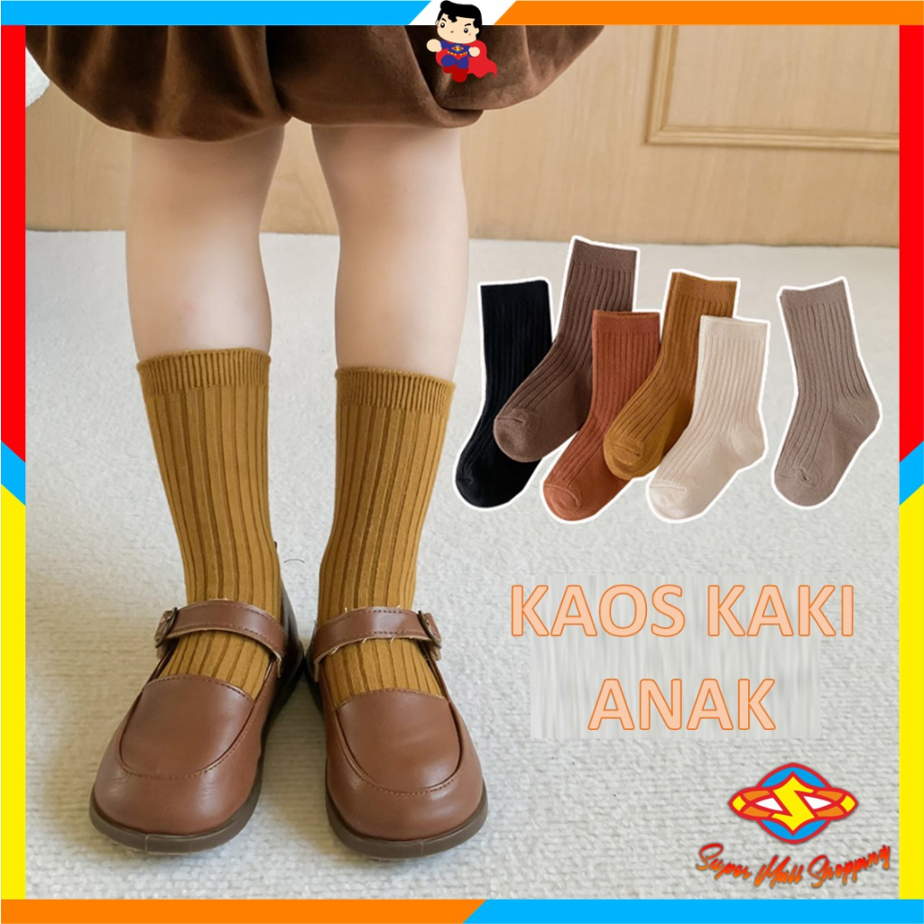 Jual SMS Kaos Kaki Panjang Anak 6845 Kaus Kaki Anak Bayi Motif Polos ...