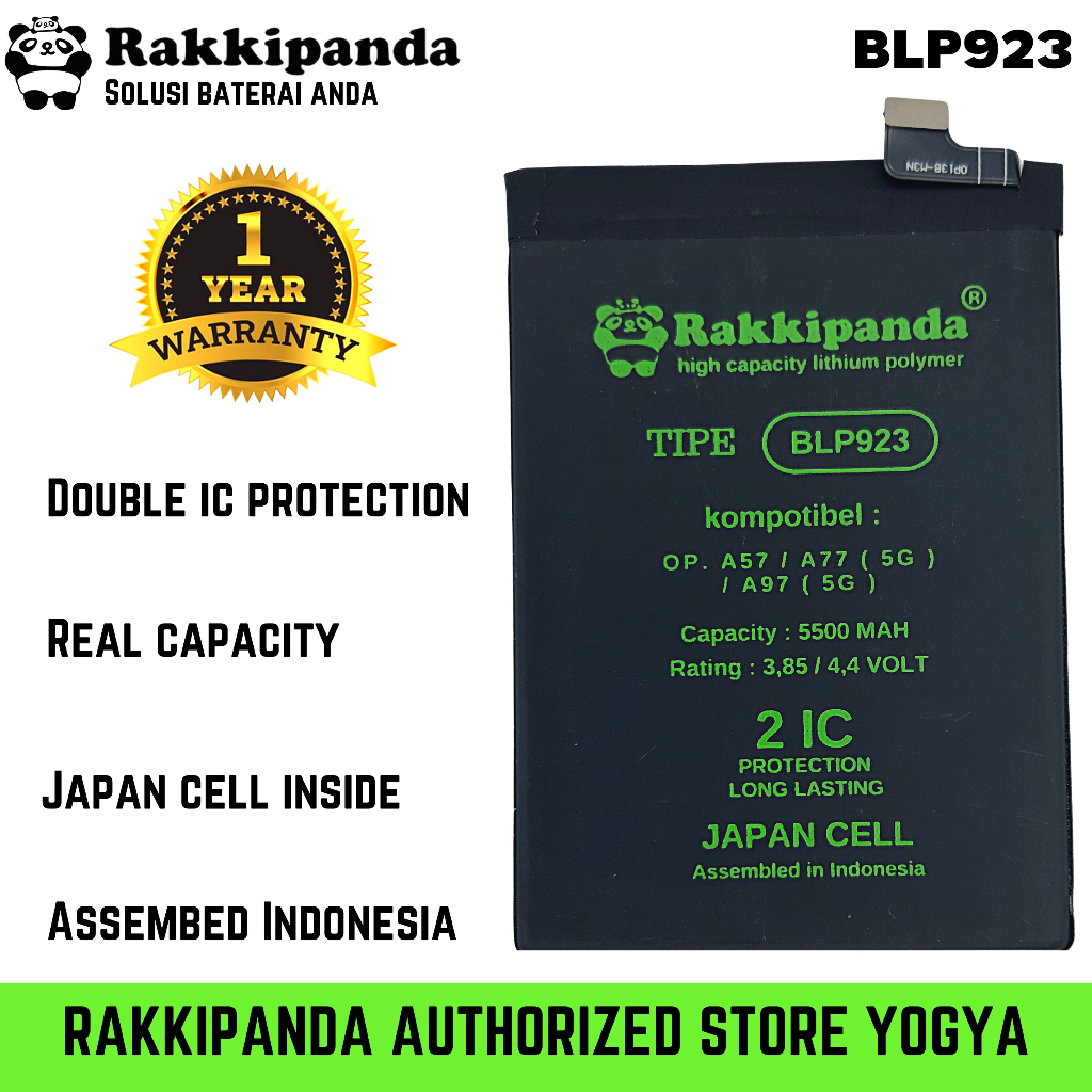 Jual Baterai Batrai Batre Battery Rakkipanda BLP923 for OPPO A57 / A77 ...