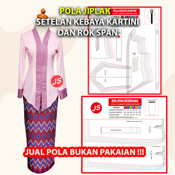 Jual Pola Jiplak Setelan Kebaya Kartini dan Rok Span | Shopee Indonesia