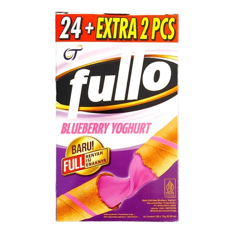 Jual Rasain Yoghurt Seru FULLO Blueberry Yoghurt 14 Gram Wafer Roll ...