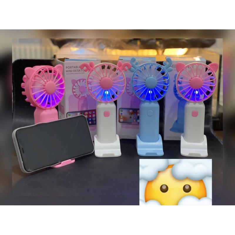 Jual PORTABLE MINI DESKTOP FAN (Kipas Mini LED) | Shopee Indonesia