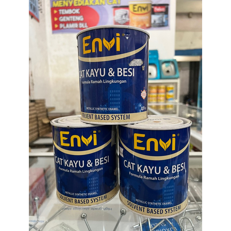 Jual CAT KAYU DAN BESI ENVI warna metalic 0,9 liter | Shopee Indonesia