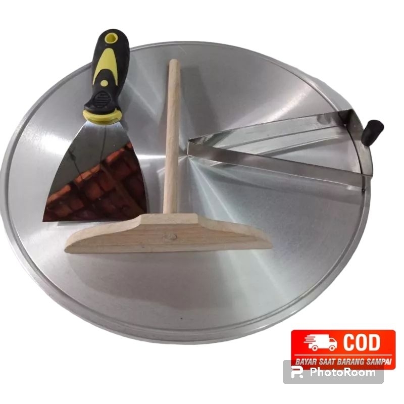 Jual Wajan loyang crepes semi otomatis Free perata kayu | Shopee Indonesia