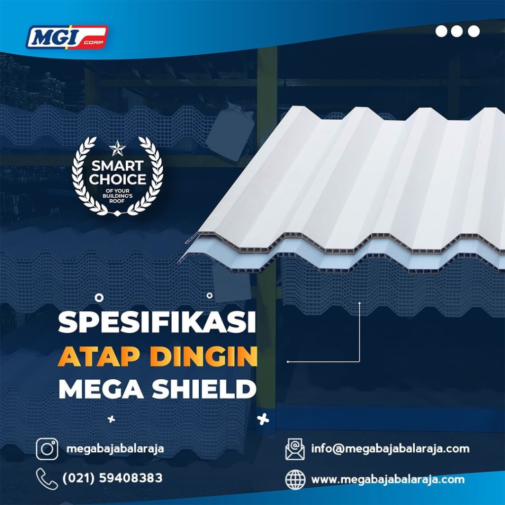Jual ATAP DINGIN MEGA SHIELD / ATAP UPVC WARNA PUTIH PANJANG 6M | Shopee Indonesia