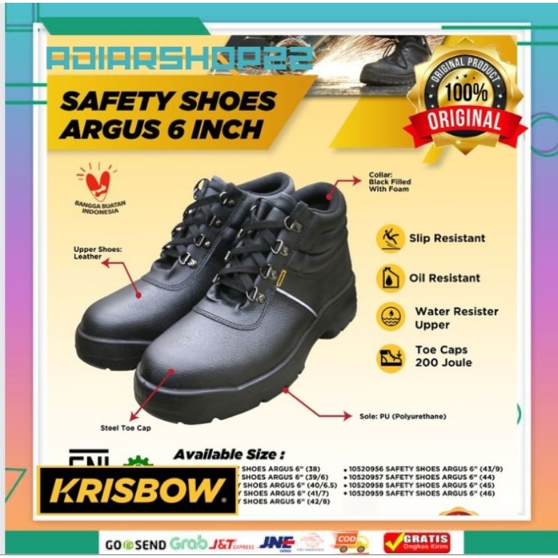 Jual sepatu safety krisbow argus/sepatu pengaman/sepatu krisbow terbaru ...