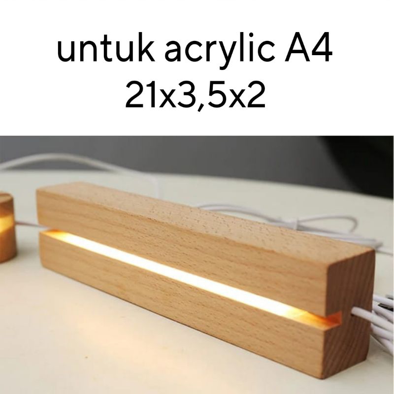 Jual Base Lamp A4 Acrylic Led Ukuran Kecil 21x3,5x2cm | Shopee Indonesia