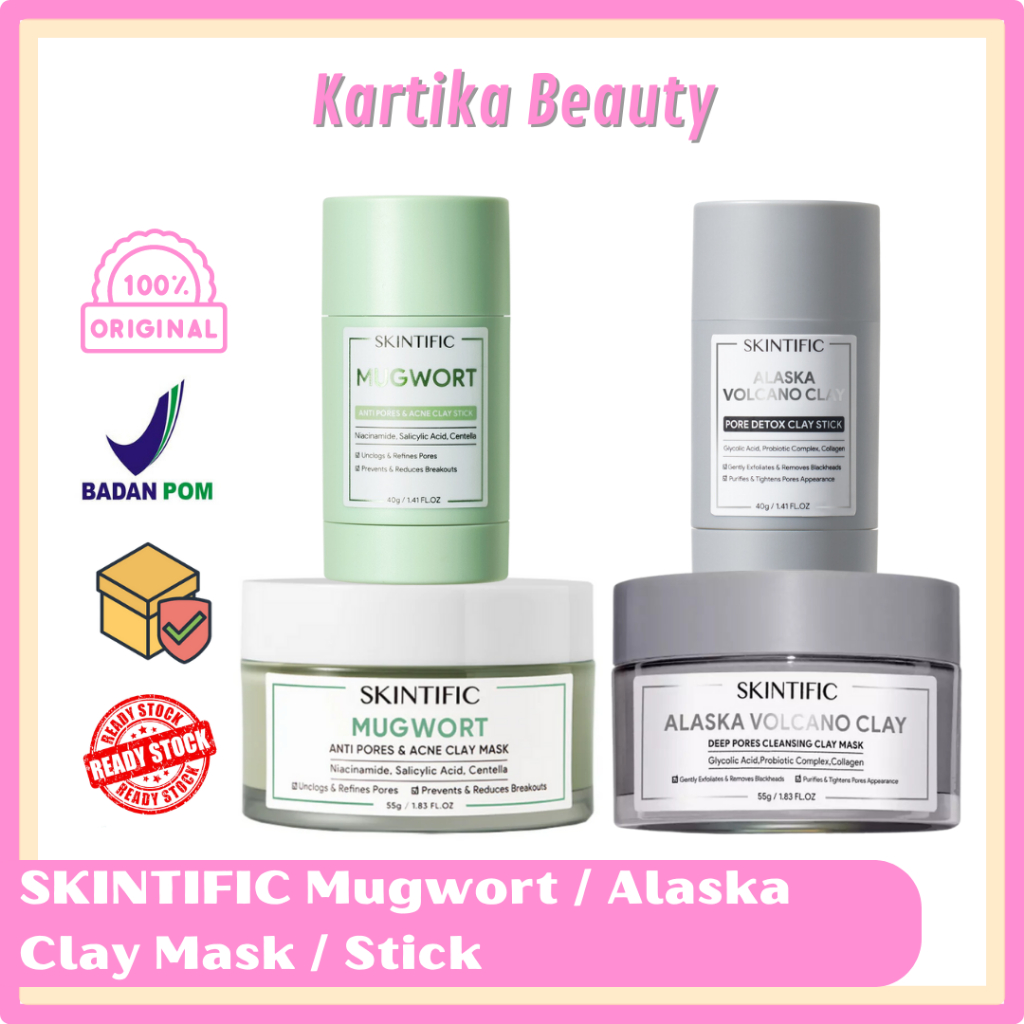 Jual SKINTIFIC MUGWORT MASK ACNE AND ANTI PORES CLAY MASK 55GR ...