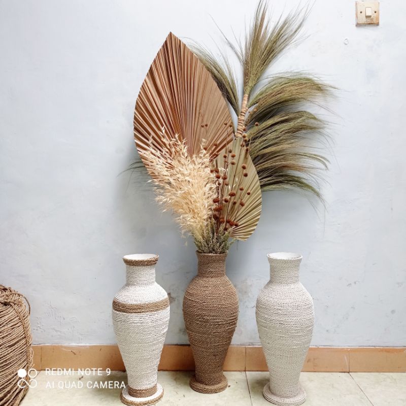 Jual Paket hemat rustic decoration | paket bunga kering dan vas tinggi ...