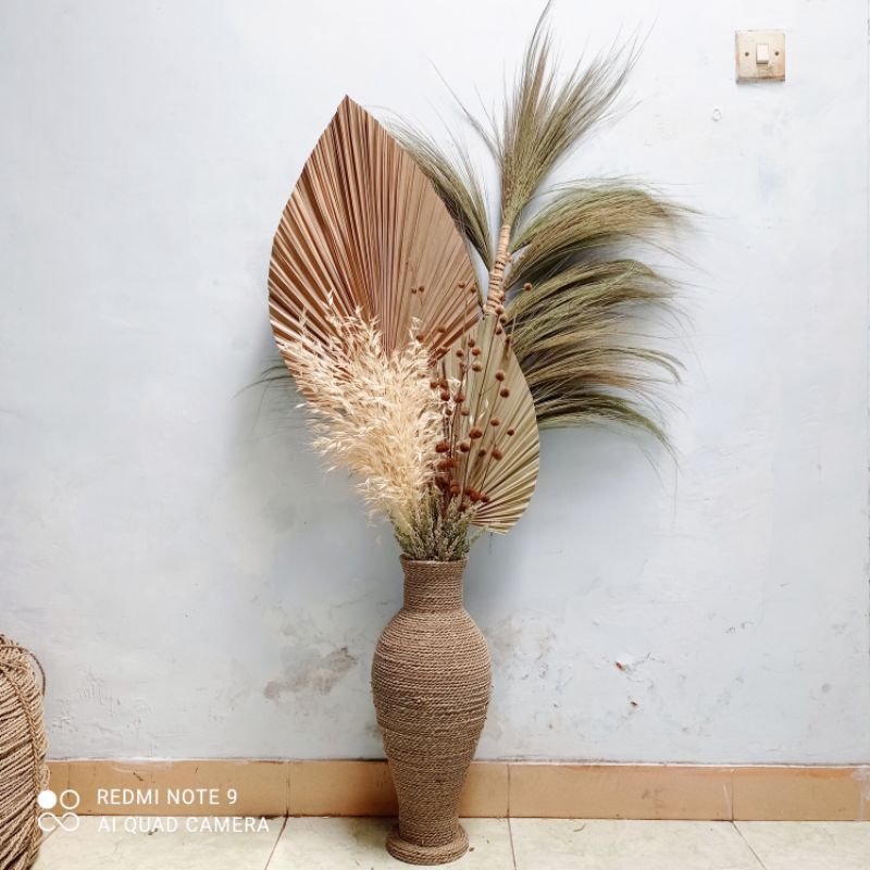 Jual Paket hemat rustic decoration | paket bunga kering dan vas tinggi ...