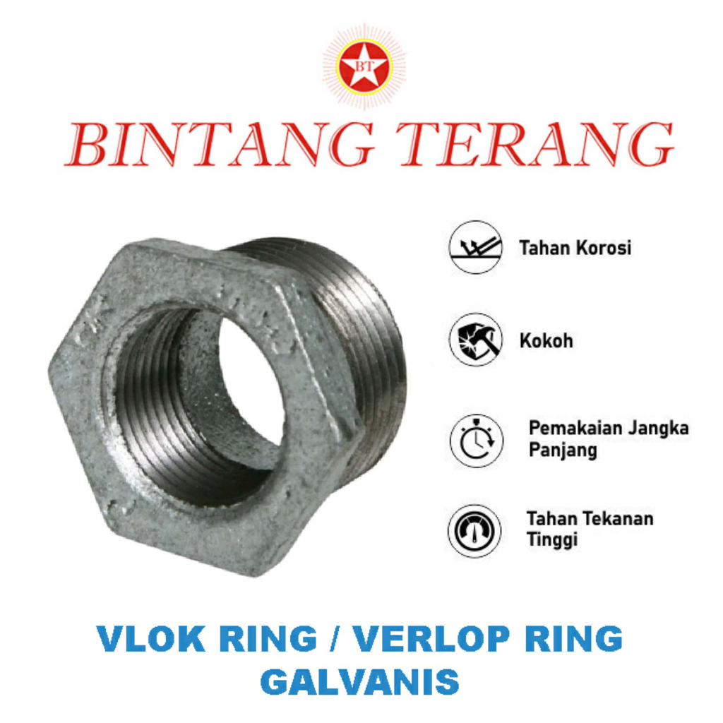 Jual Verlop Ring Galvanis 1 x 3/4 / Vlok Ring Besi Galvanis / Bushing ...