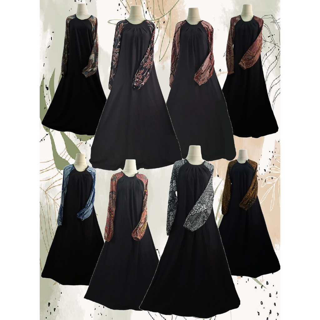 Jual Abaya Hitam Motif Batik Gamis Muslimah Turkey | Shopee Indonesia